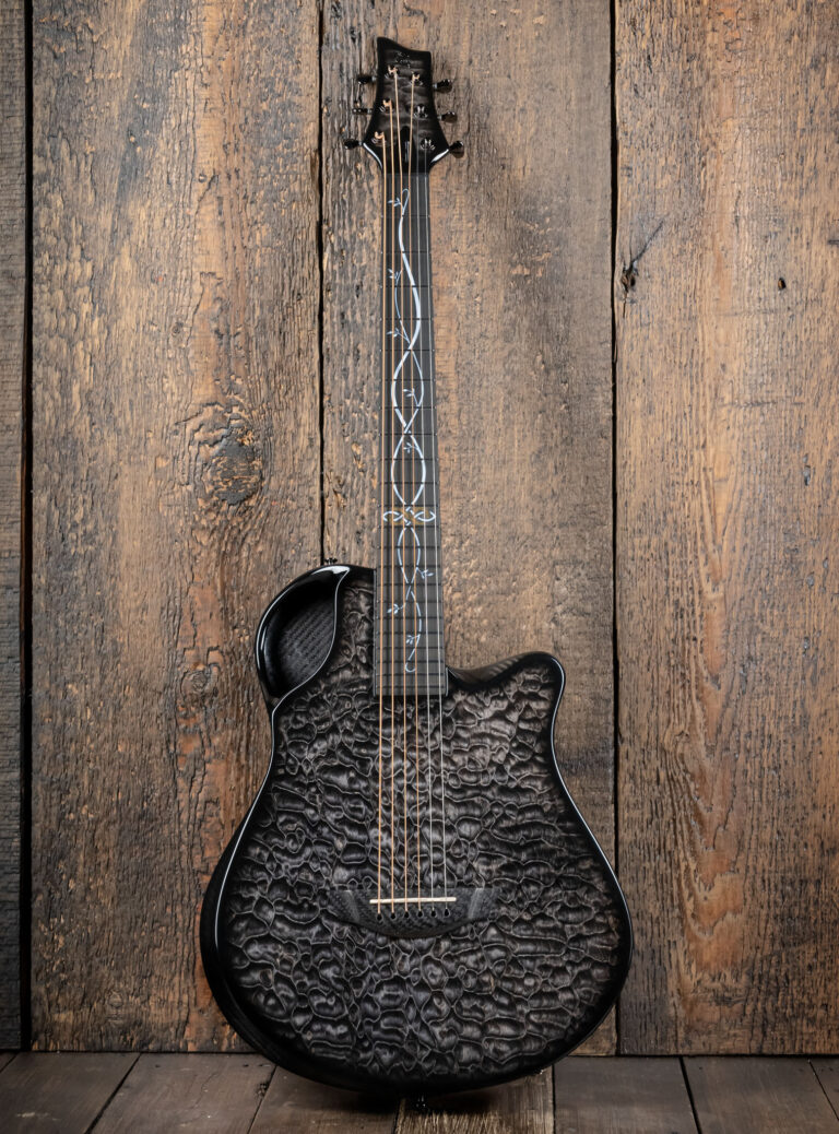 X10-Slimline Quilted Maple Black - Emerald Guitars