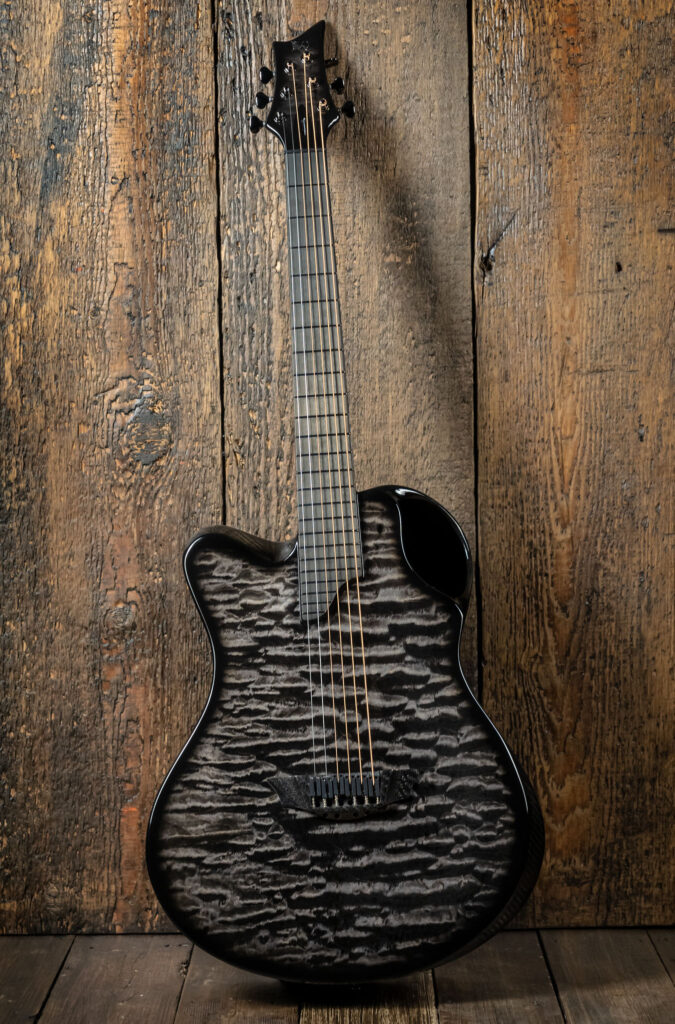 X20-L Quilted Maple Black - Emerald Guitars
